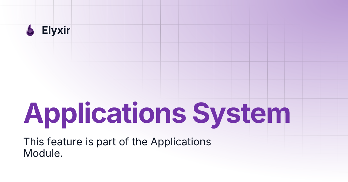 Applications System | Elyxir