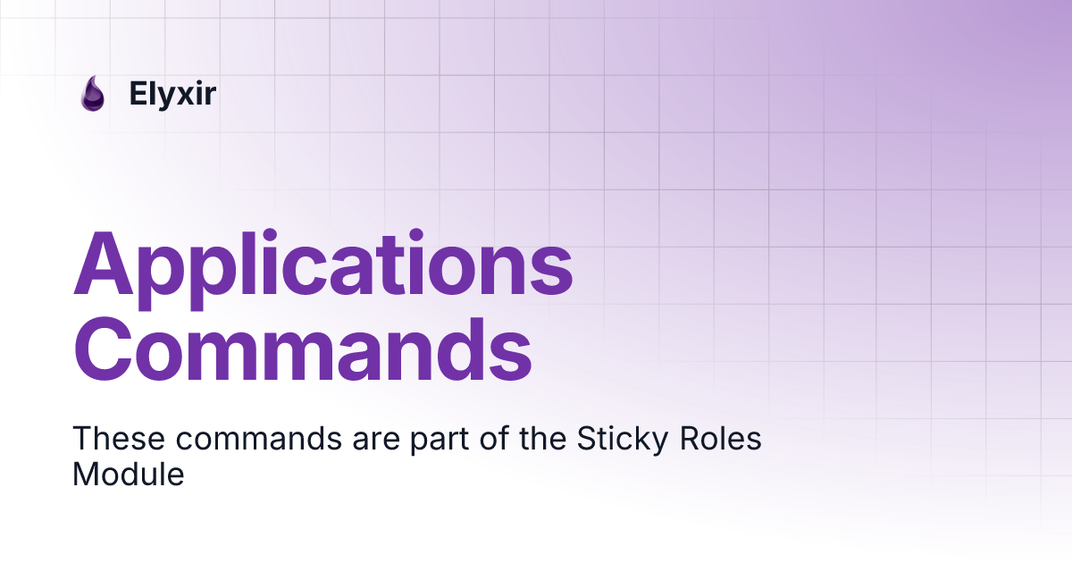 Applications Commands | Elyxir